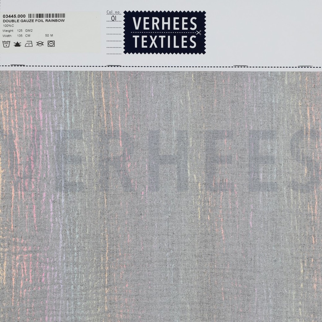 DOUBLE GAUZE FOIL RAINBOW MULTICOLOUR